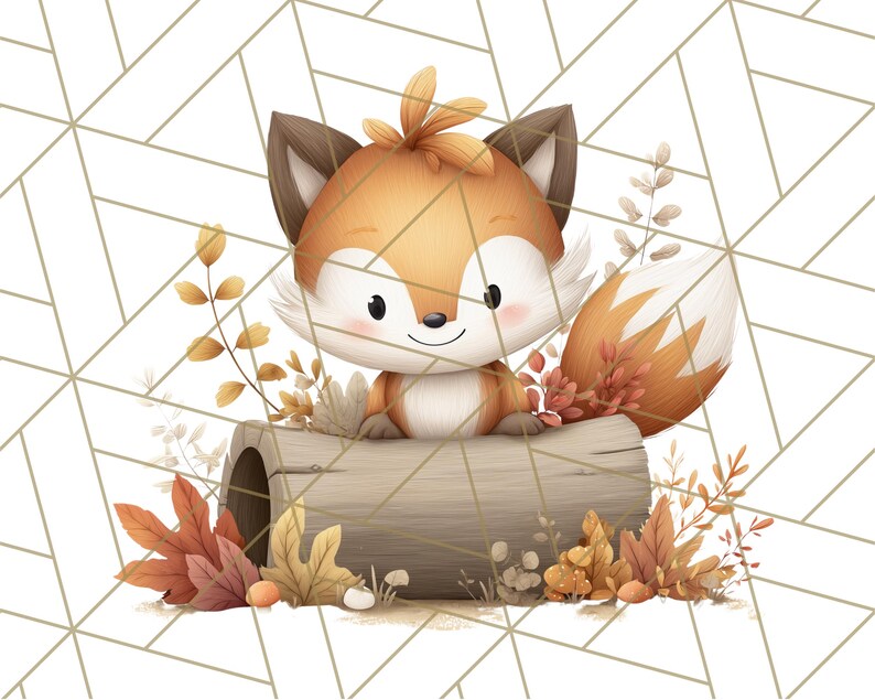 Woodland Autumn Critters PNG Clipart, Cute Fall Animals Clip Art, Fox ...