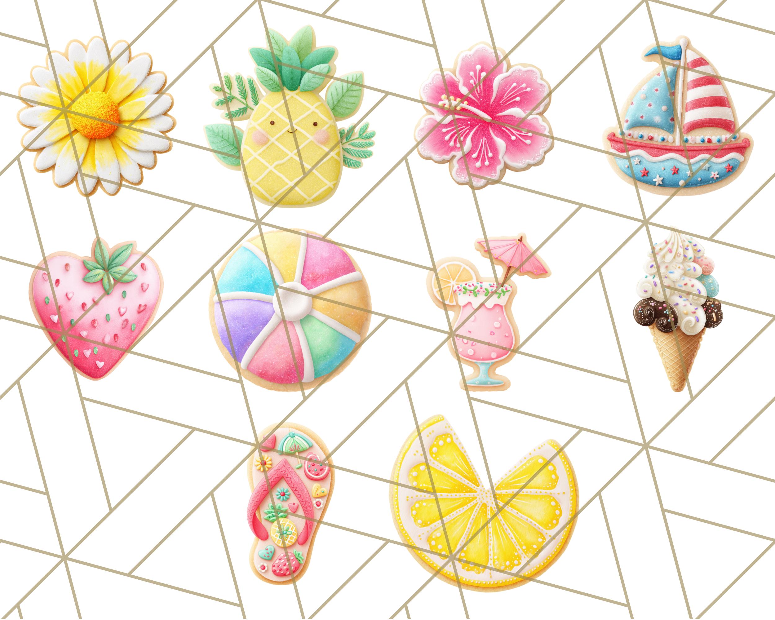 Summer Iced Cookie Clipart PNG, Cute Sugar Cookie Clip Art, Tropical ...