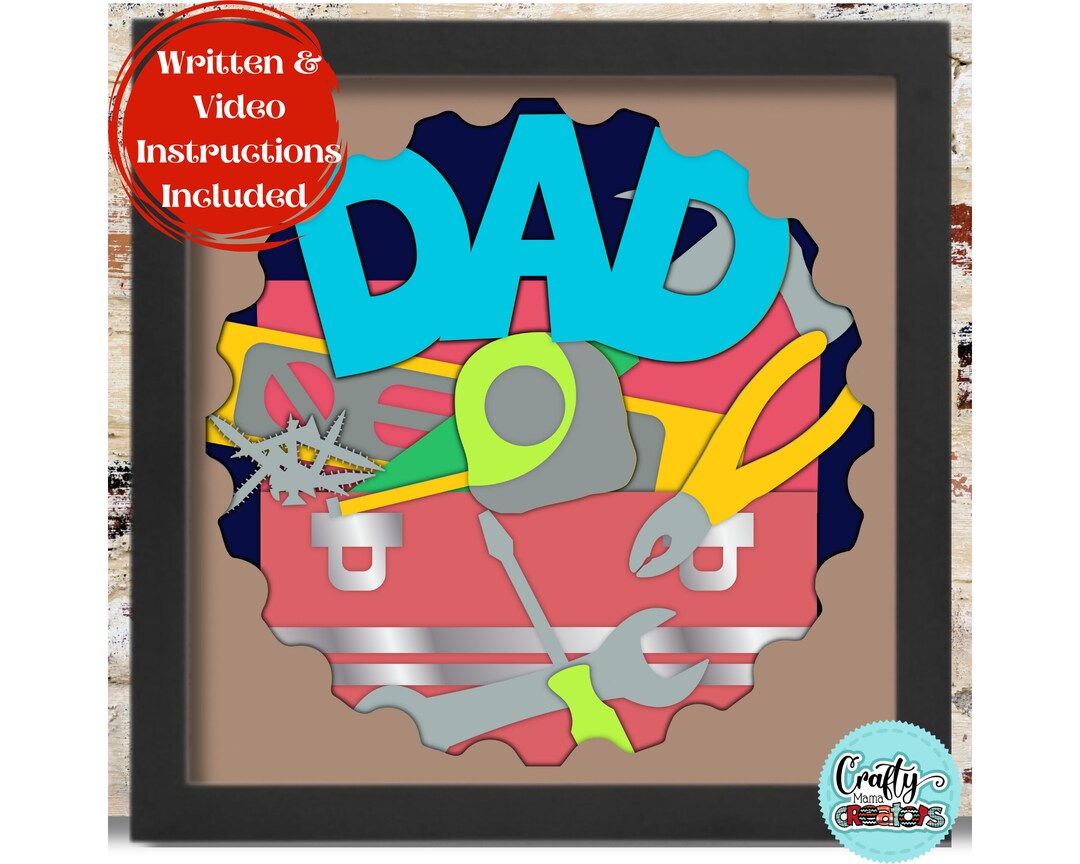 3D Dad Tools Shadow Box, Dad Svg Shadow Box SVG, Father's Day Svg ...