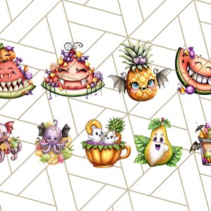 Summerween Tropical Treats Clipart PNG, Cute Halloween Ice Cream Clip ...