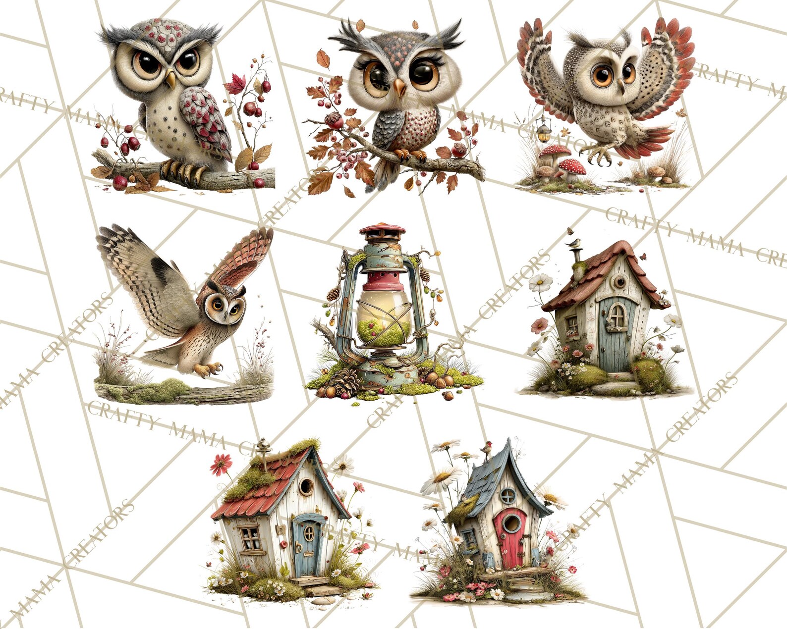 60 Png, Rustic Woodland Animals Mini World Clipart PNG, Forest ...