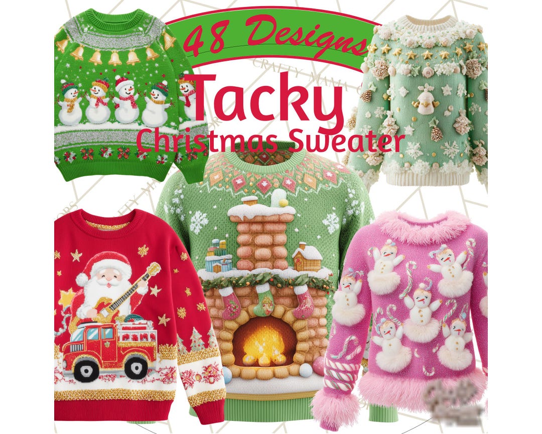 48 Png, Ugly Christmas Sweaters PNG, Funny Holiday Sweater Clipart ...