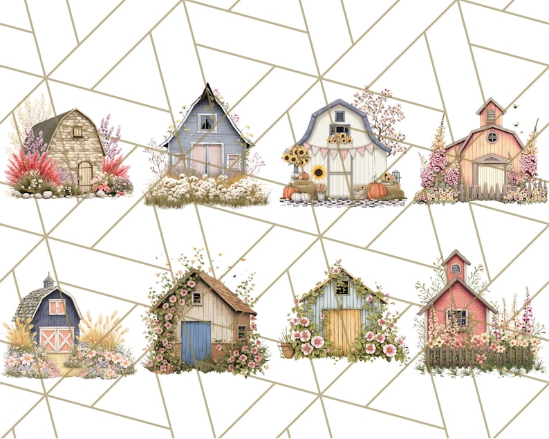 Vintage Barn Clipart, Cottagecore Barn PNG, Rustic Fairytale Barn Clip ...