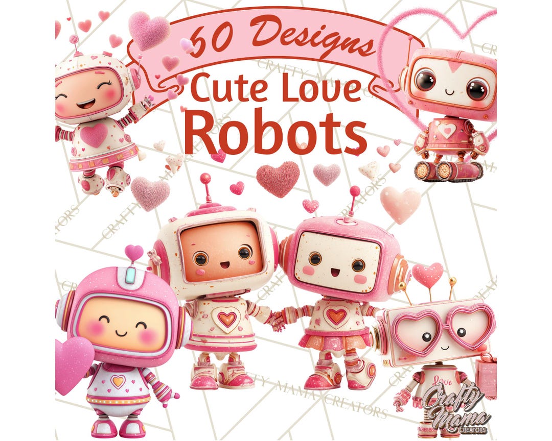 60 Png Valentine Robot Clipart PNG, Cute Valentine Robots, Kids ...