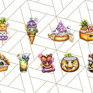 Summerween Tropical Treats Clipart PNG, Cute Halloween Ice Cream Clip ...