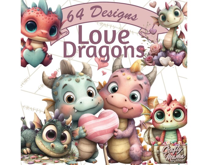 Premium Vector Clipart - Kawaii Valentines Day Dragons - Valentines Day ...
