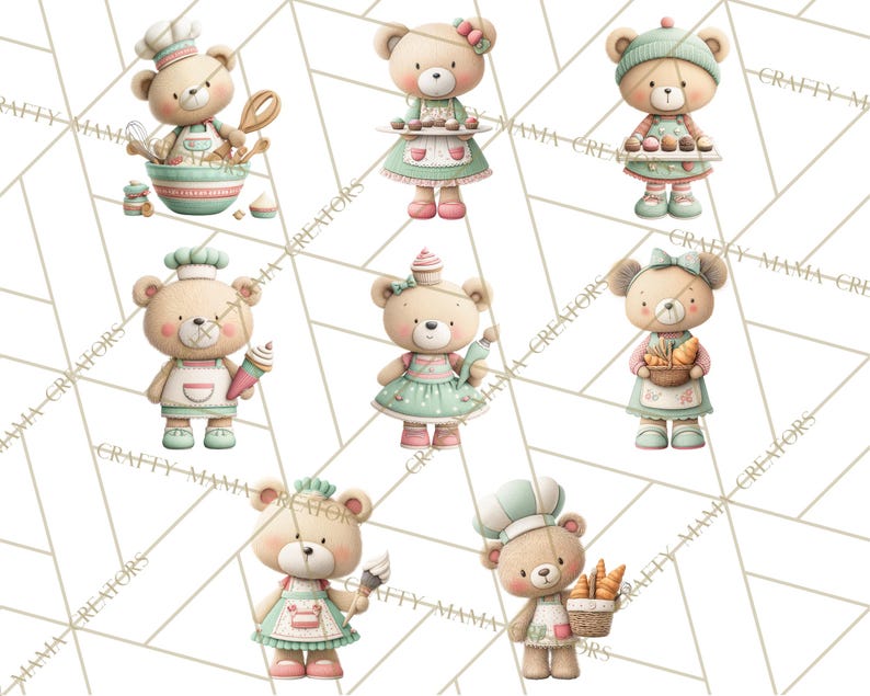 68 Png Teddy Bear Bakery Clipart, Valentine Baking PNG, Cute Teddy Bear ...