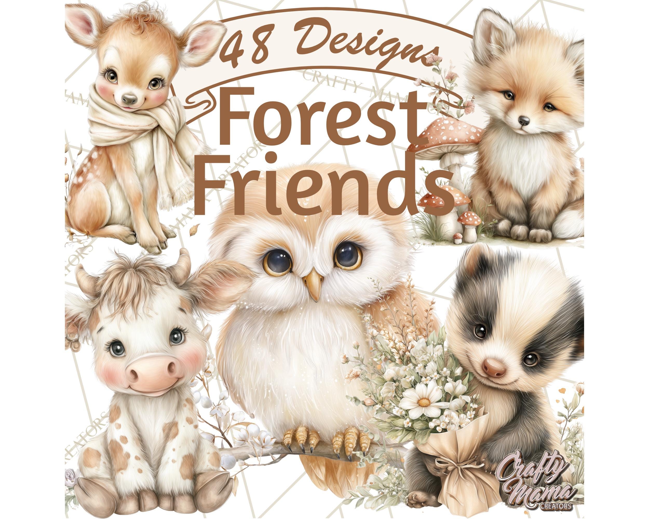 48 Png, Baby Woodland Animals Clipart, Forest Nursery Decor, Cute ...