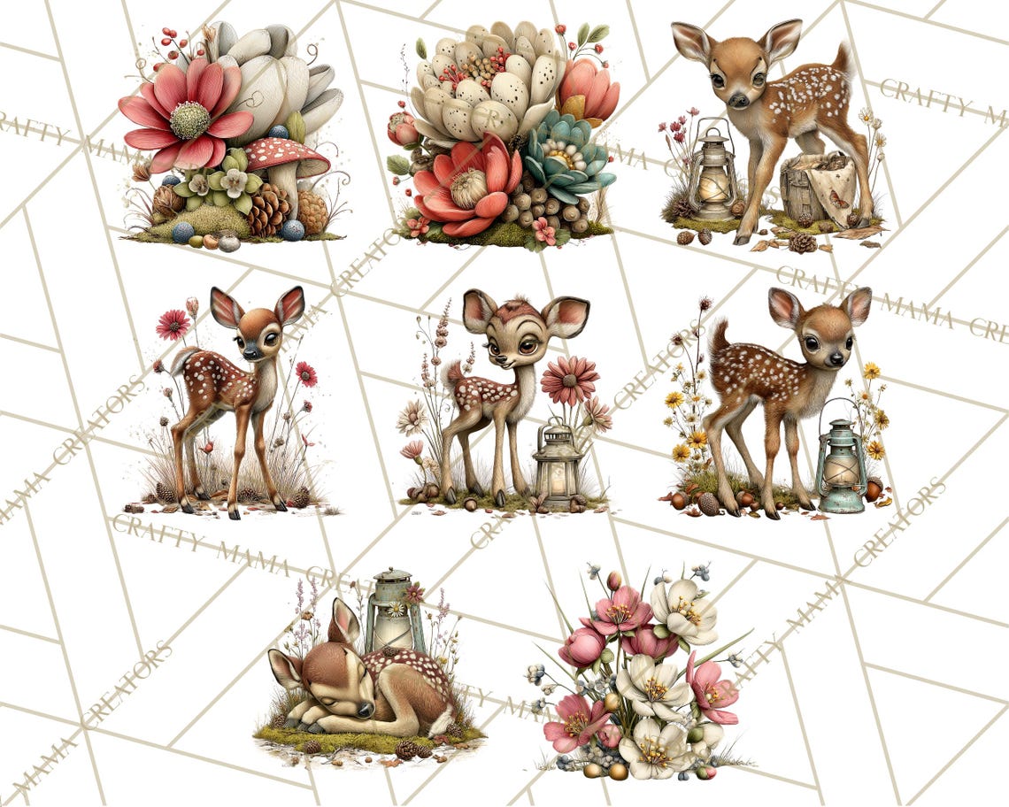 60 Png, Rustic Woodland Animals Mini World Clipart PNG, Forest ...