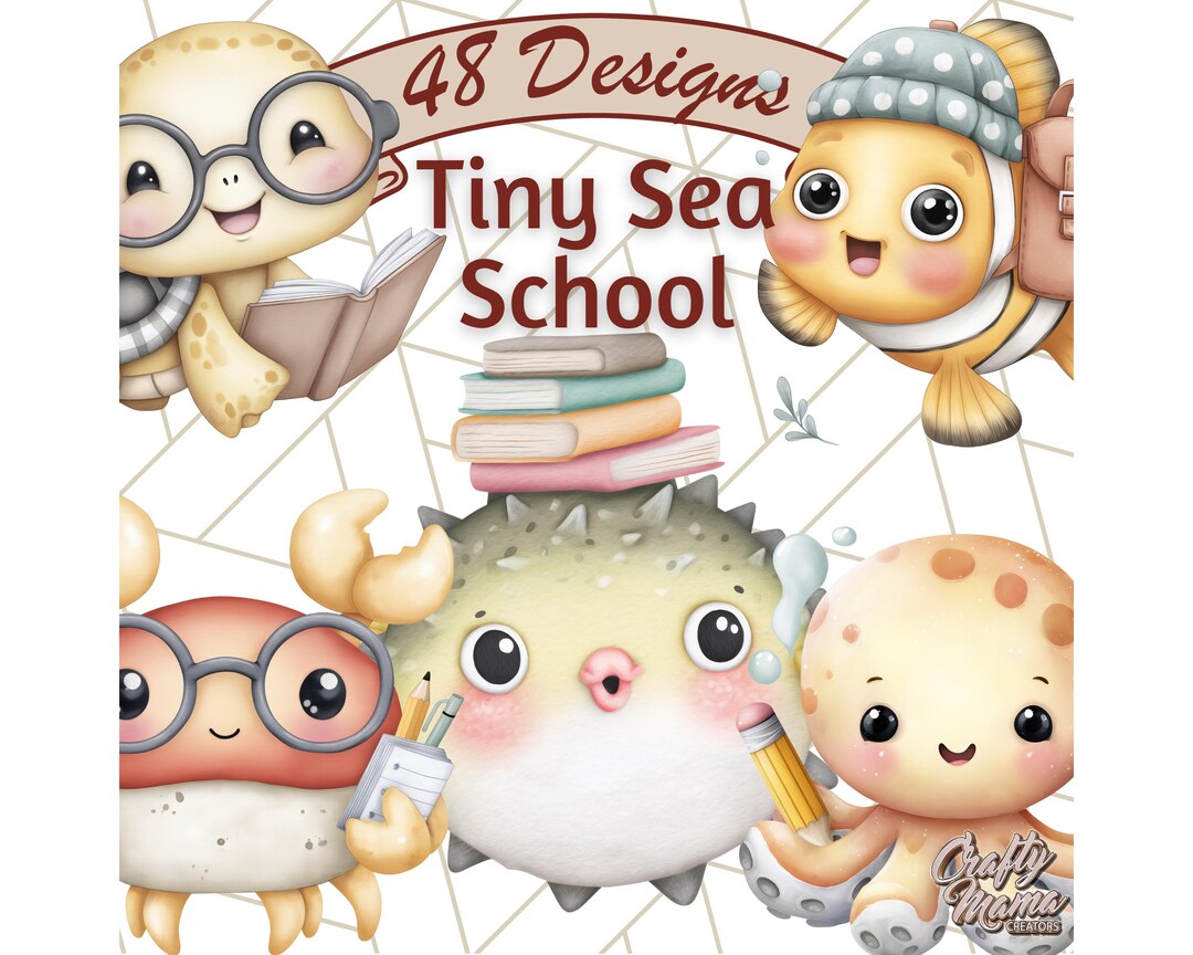 Sea Animal Clipart, Ocean Classroom PNG, Cute Marine Creatures Clip Art ...