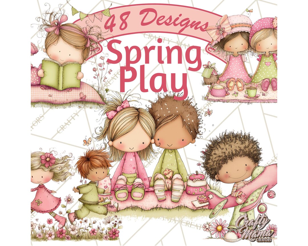 48 Png Spring Kids Clipart Playing Outdoors, Summer Children Having Fun ...