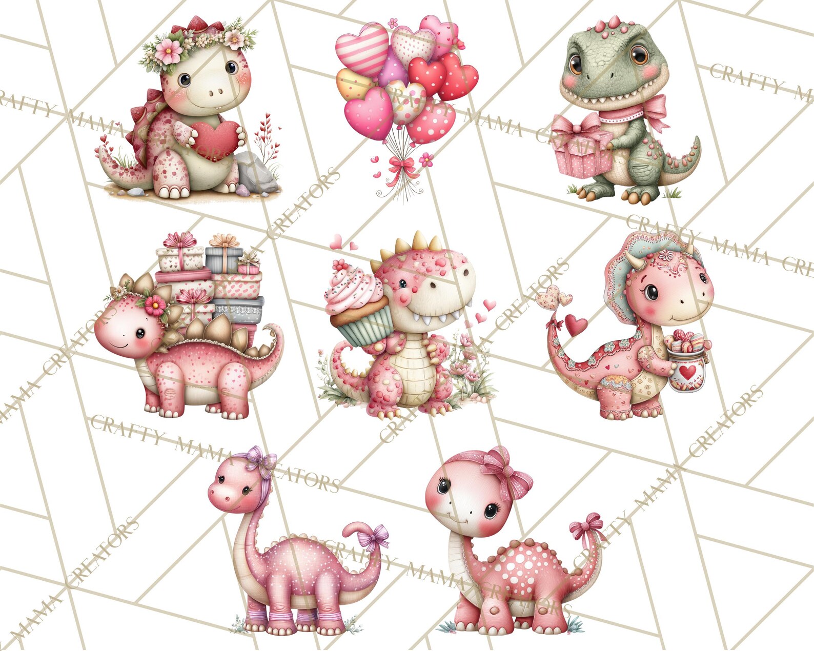 56 Png Valentine Dinosaur Clipart, Cute T-rex Sublimation PNG ...