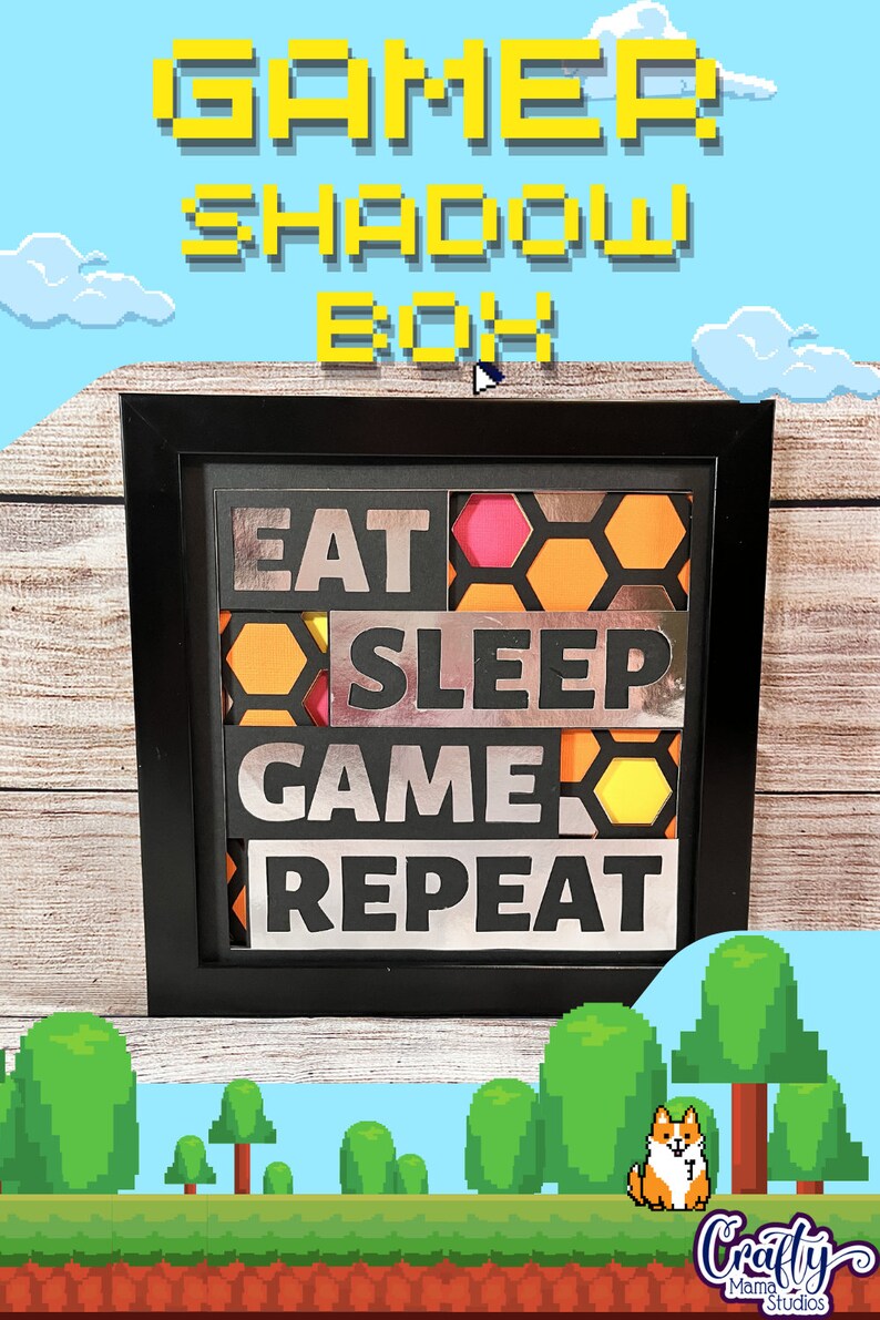 3D Gaming Shadow Box Svg Gamer Shadow Box SVG Video Game - Etsy