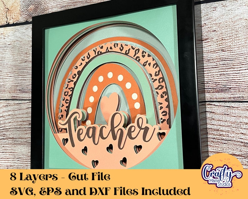 Teacher Shadow Box School Shadow Box SVG Teacher Boho - Etsy
