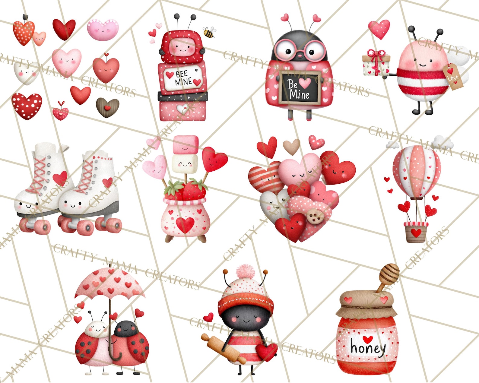 76 Png, Cute Valentine's Day Love Bug PNG Clipart, Whimsical Mini World ...