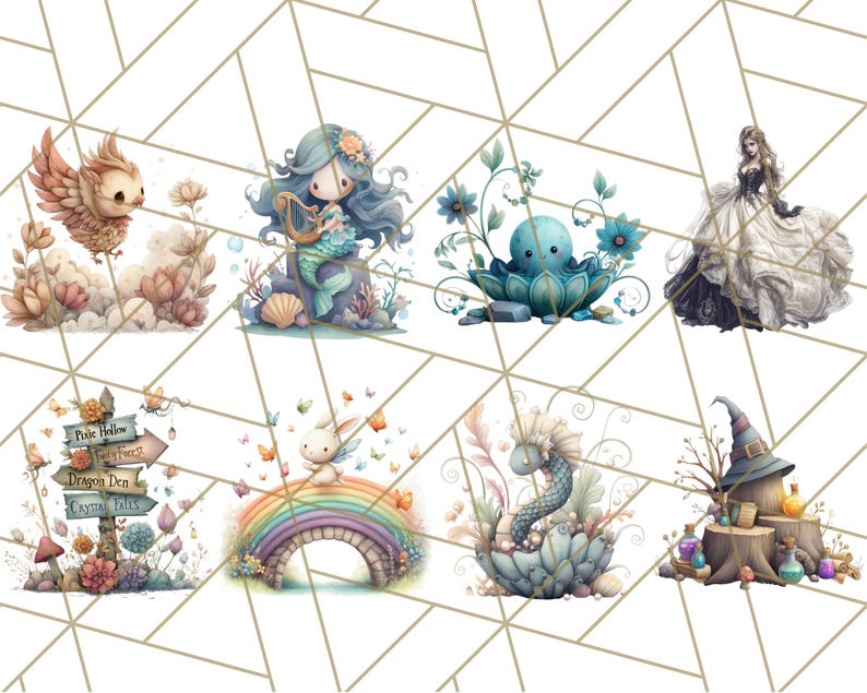 52 Magical Creatures Clipart Pngs, Fantasy Beast & Mythical Creature ...