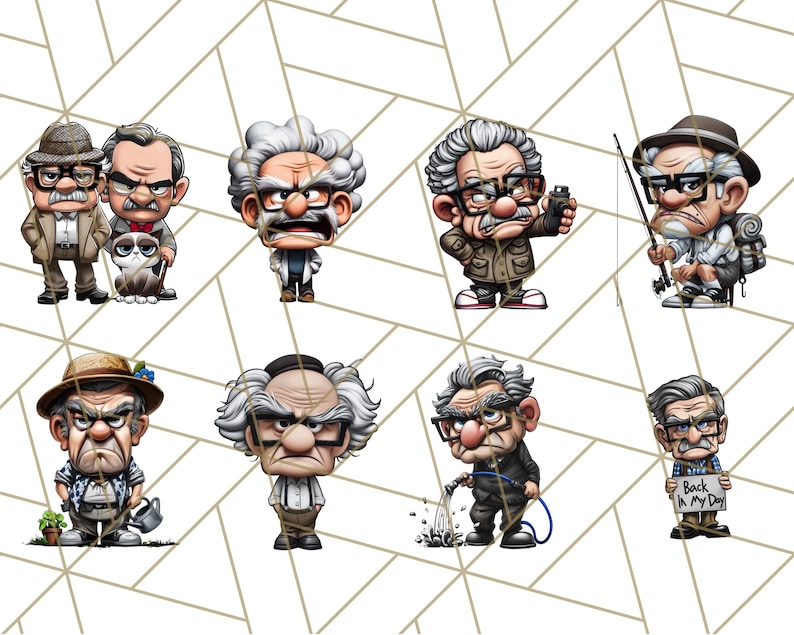 Grumpy Old Man Clipart PNG, Funny Father’s Day Clip Art, Cranky Grandpa ...