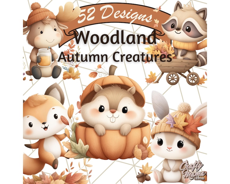 Woodland Autumn Critters PNG Clipart, Cute Fall Animals Clip Art, Fox ...