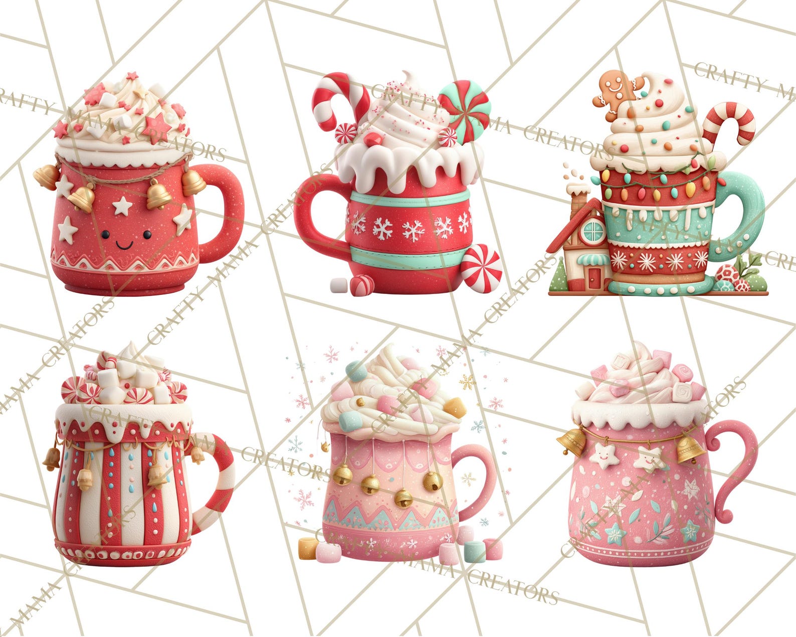 48 Png, Hot Cocoa PNG Clipart, Mugs With Marshmallows, Whipped Cream ...