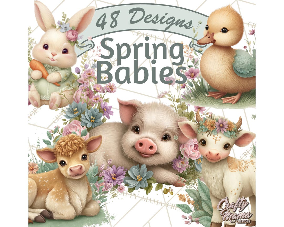 48 Png, Spring Baby Animals Clipart PNG, Cute Easter and Spring Animals ...
