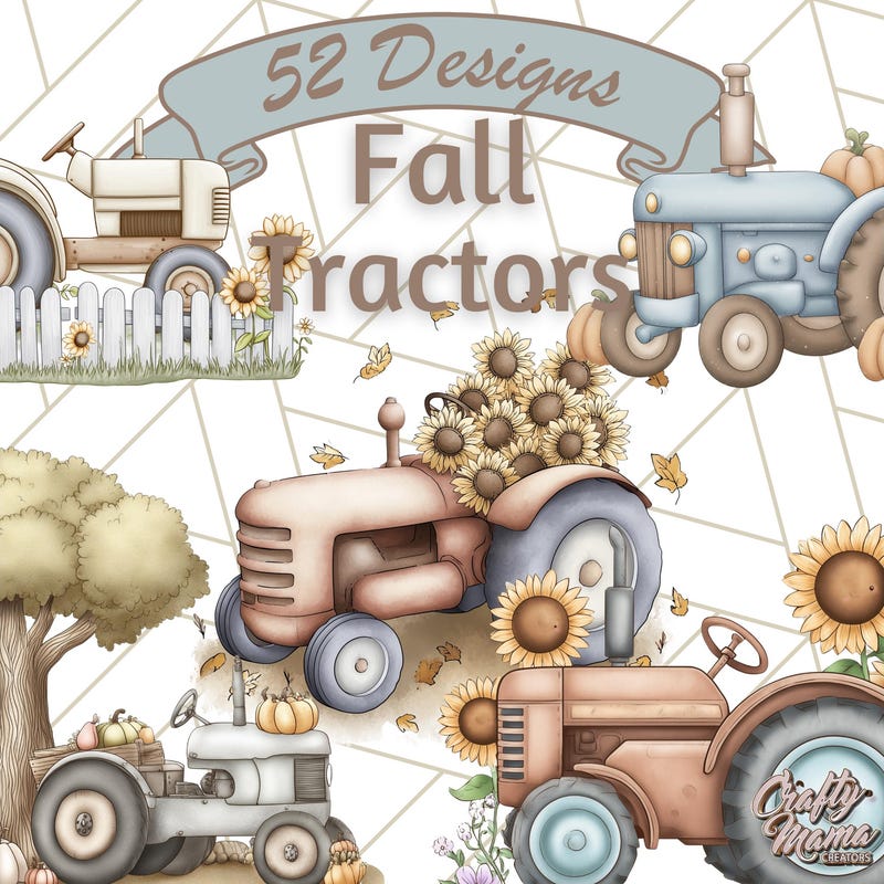 Autumn Tractor - Etsy