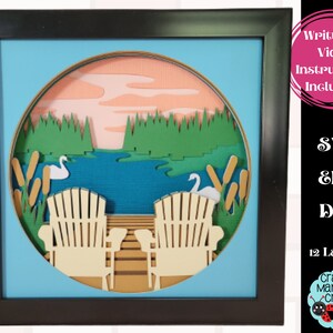 3D Summer Shadow Box Svg Lake Vacation Shadowbox Svg Lake - Etsy