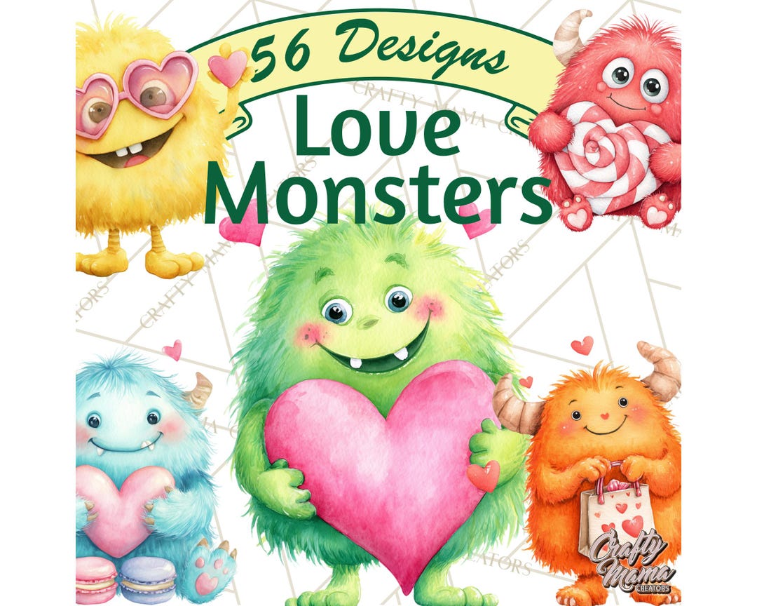 56 Png Valentine Monster Clipart, Cute Valentine Monsters PNG ...
