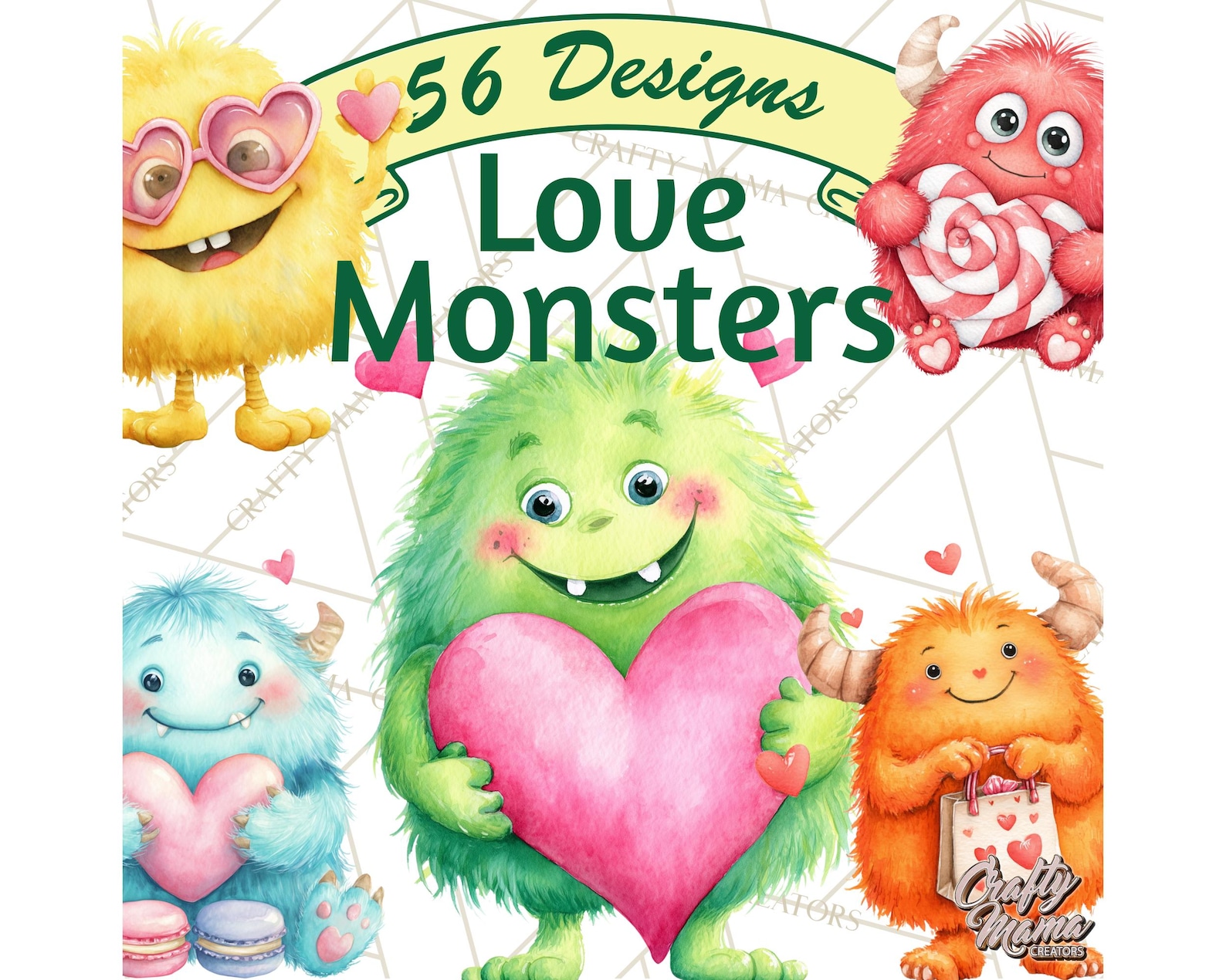 56 Png Valentine Monster Clipart, Cute Valentine Monsters PNG ...