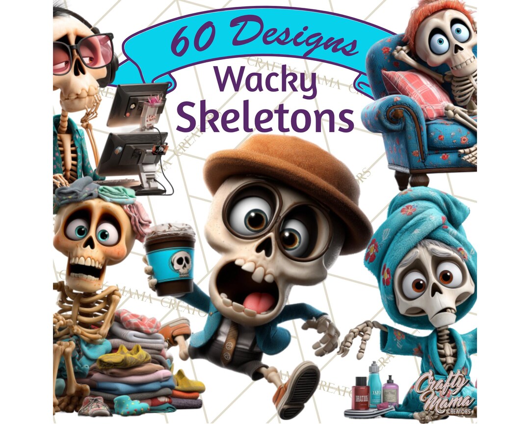 Funny Skeleton Clipart, Stressed Skeleton PNG, Burnout Humor Skeletons ...