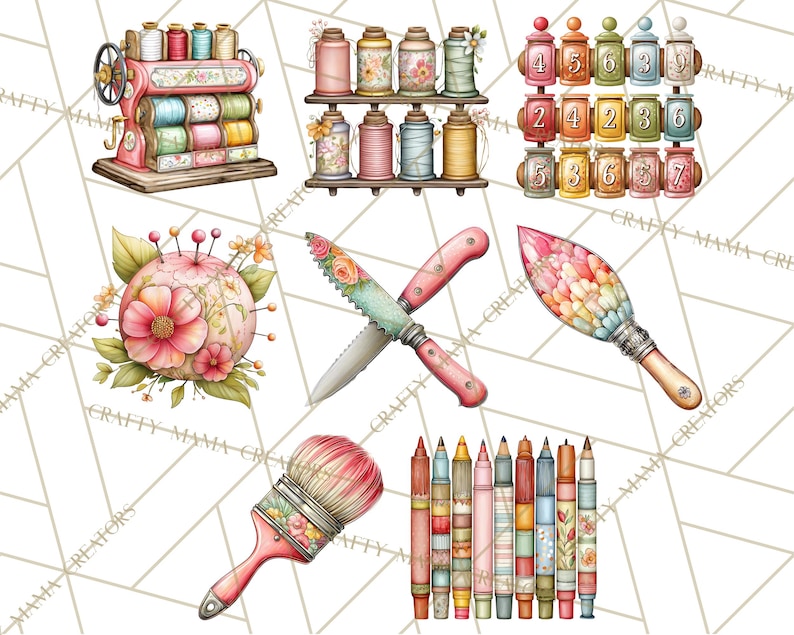 64 Png DIY Craft Tools Clipart, Maker Supplies PNG, Printable Crafting ...