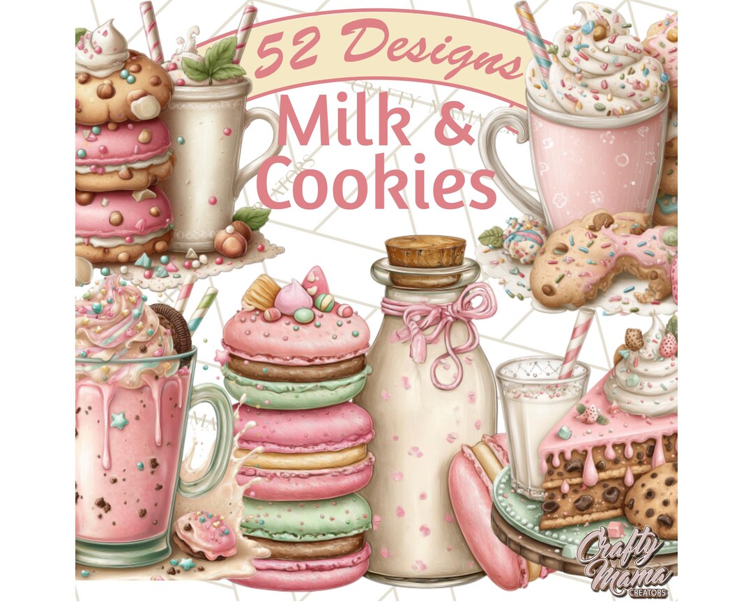 Milk and Cookies Clipart, Candy and Chocolate Clipart, Bakery Sweets ...