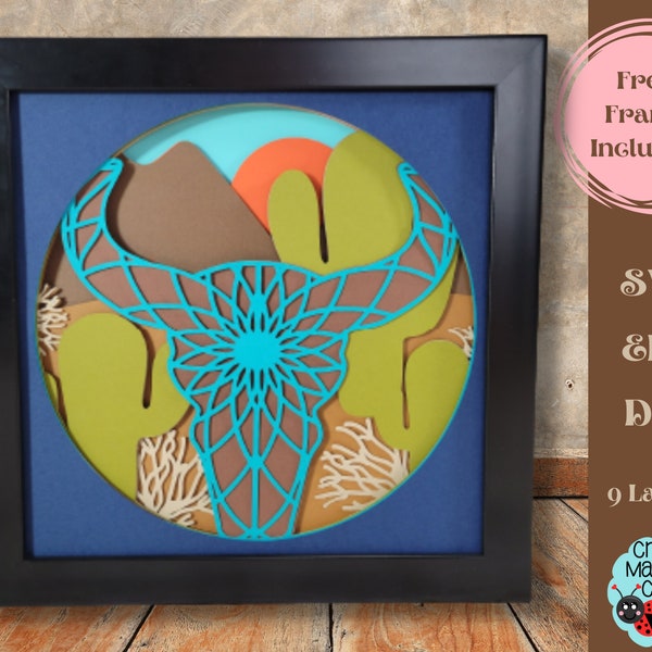 Cow Shadow Box Svg - Etsy