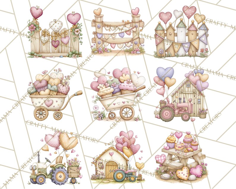 72 Png Valentine Farm Clipart PNG, Barnyard Valentine Props, Kids ...