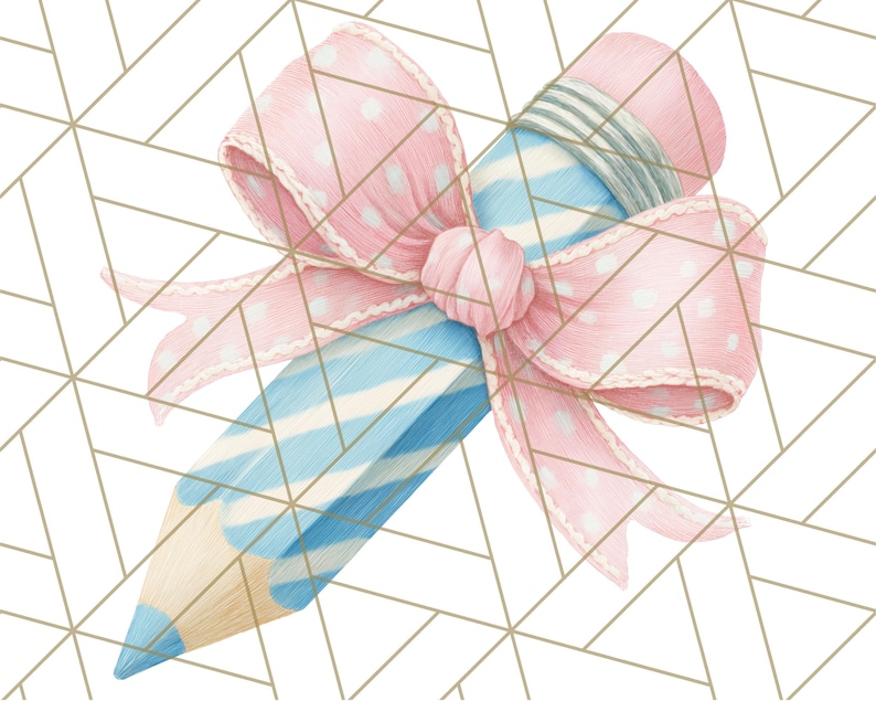 Chubby Pencil With Bow PNG Clipart, Cute School Supply Clip Art, Kawaii ...