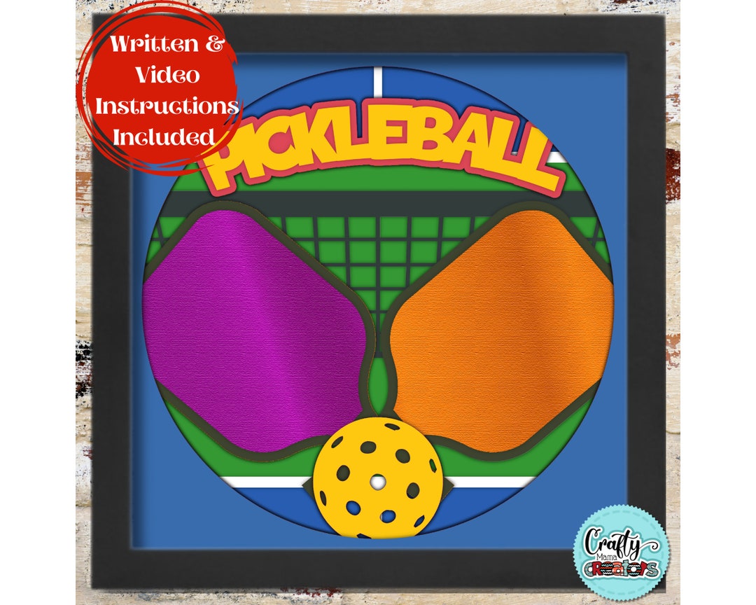 3D Pickleball Shadow Box Svg, Pickle Ball Paddle Shadowbox Svg ...