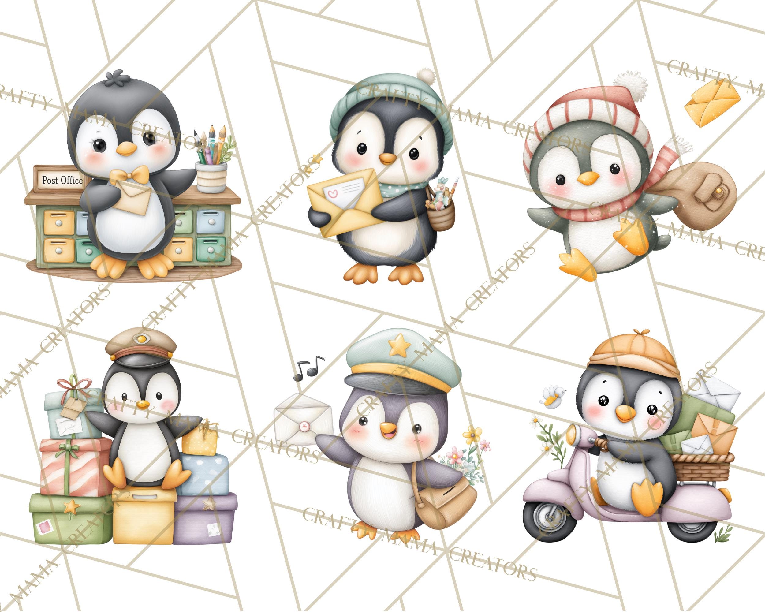 48 Png, Penguin Post Office Clipart PNG, Cute Postal Penguin Clip Art ...