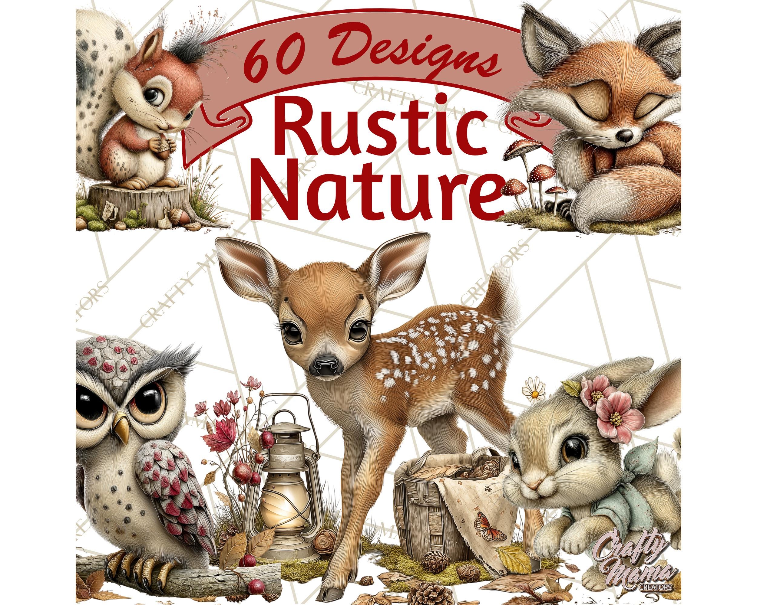 60 Png, Rustic Woodland Animals Mini World Clipart PNG, Forest ...