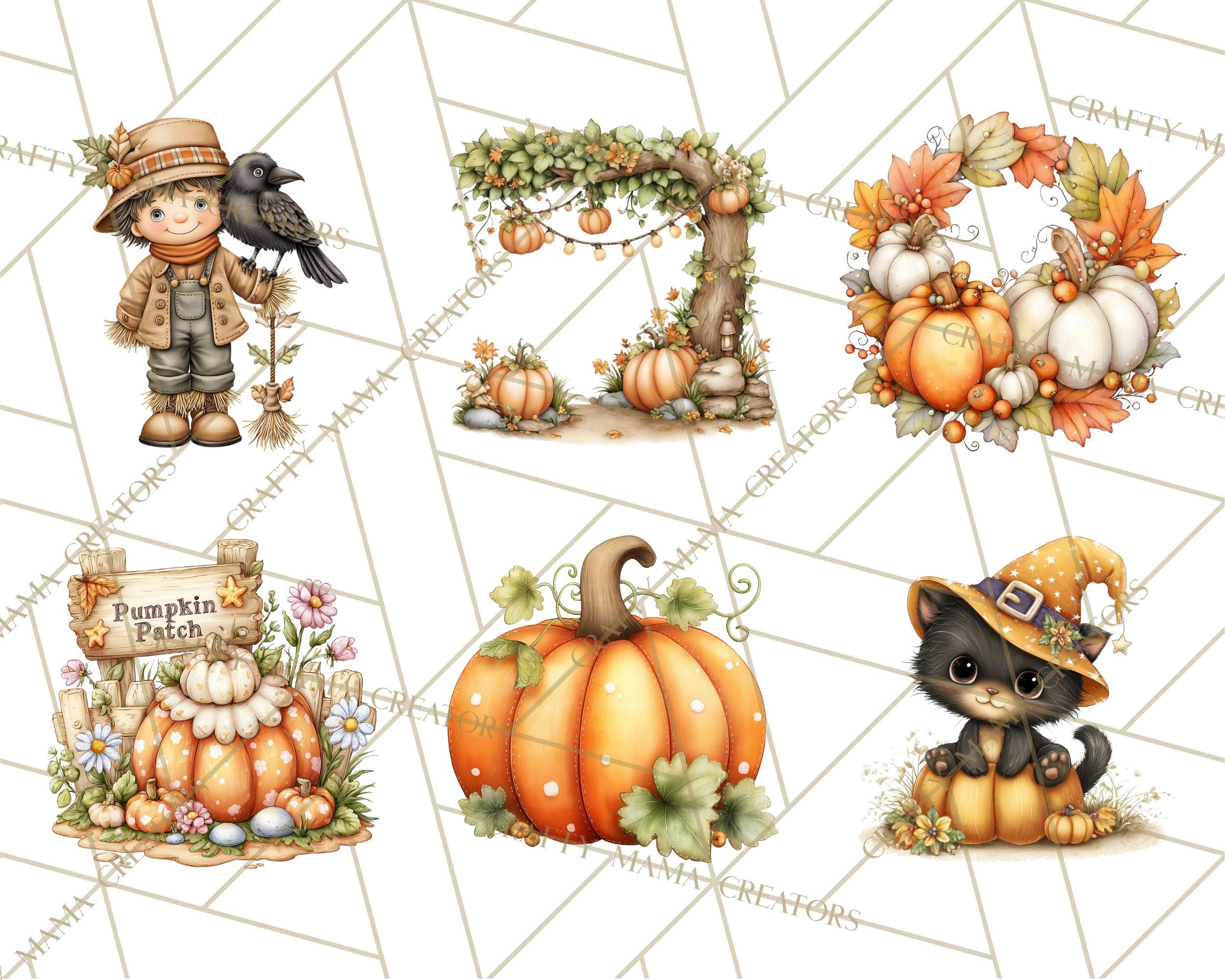 48 Png, Pumpkin Patch Pals Clipart, Fall Farm Clip Art, Autumn Kids PNG ...