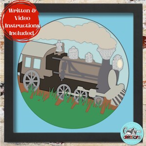 3D Steam Train Svg Shadow Box, Steam Engine Shadow Box SVG, Train Svg ...