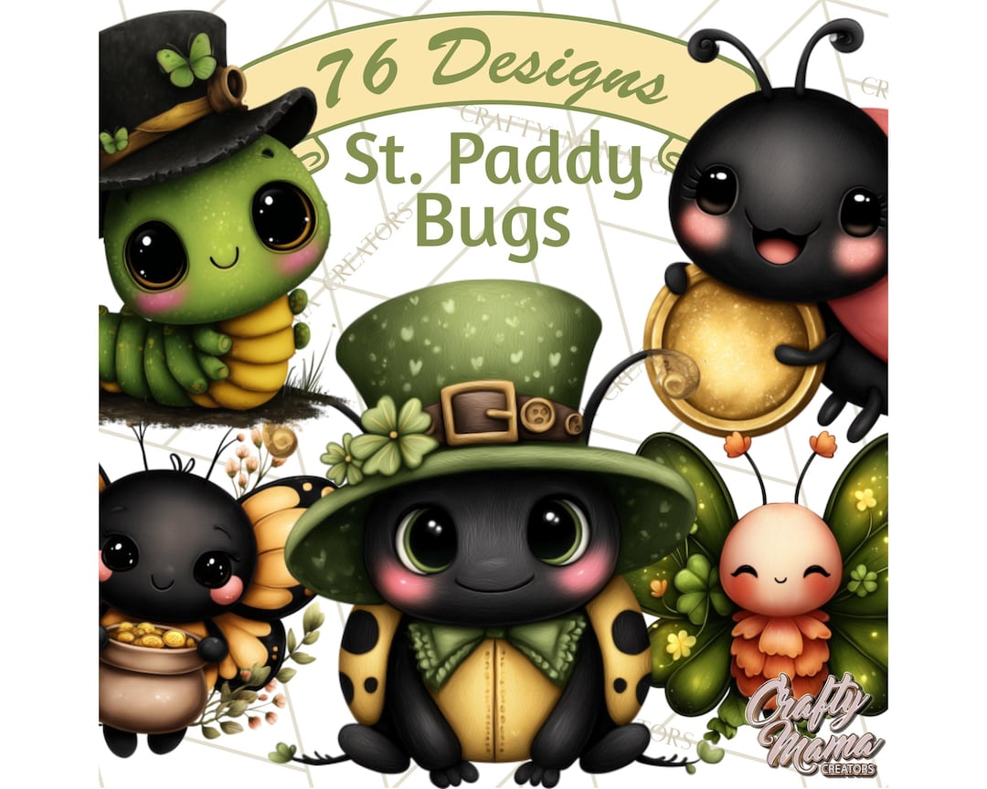 76 PNG, Cute St Patricks Day Bug Clipart, Lucky Insects Ladybug Bee ...
