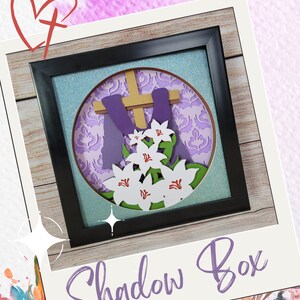 3D Easter Shadow Box Svg, Christian Easter Cross Shadowbox Svg, Easter ...