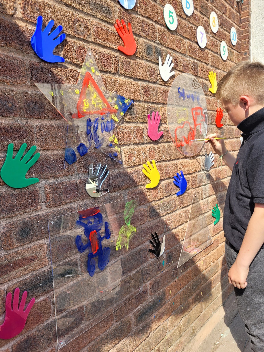 Set of Clear Acrylic Mark Making Boards, Paint Boards, Shapes, Triangle ...