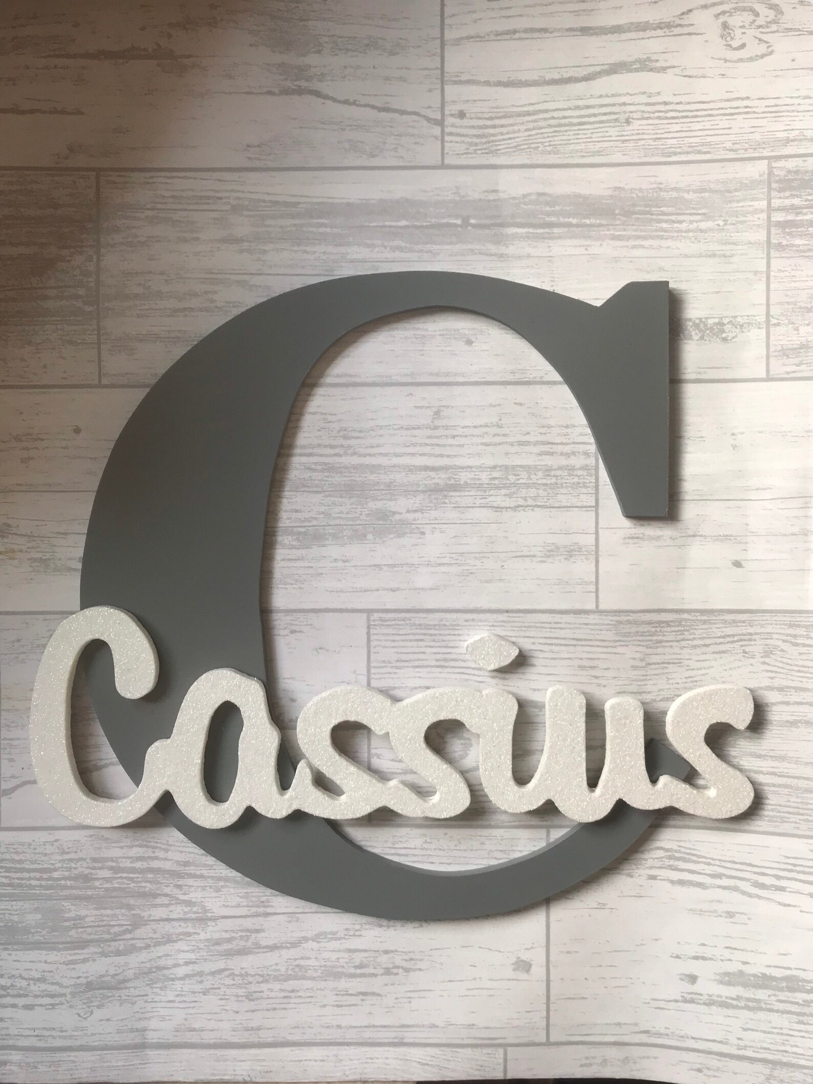 Personalised Letters 6mm MDF Painted With a Glittered Name - Etsy