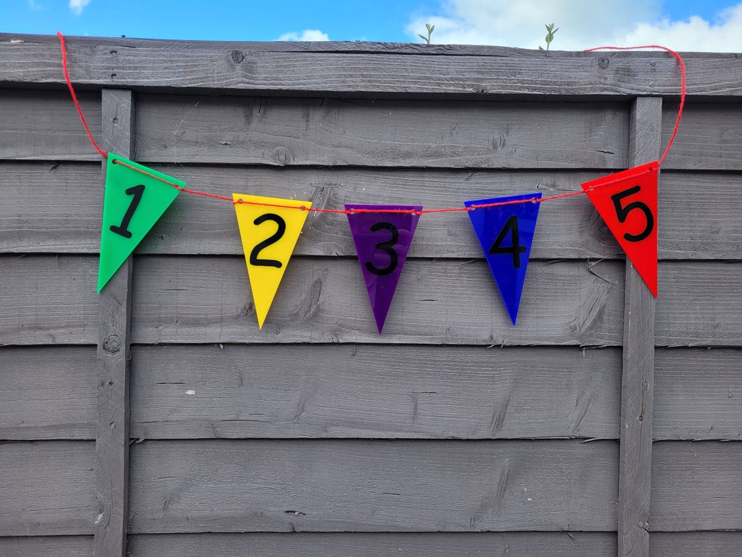 Number Bunting, Rainbow, Learning Resources, Outdoor Sign, Preschool ...