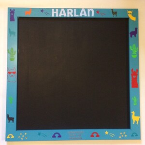 Llama Theme, Framed Chalkboard, Personalised With Vinyl Decals, Bedroom ...