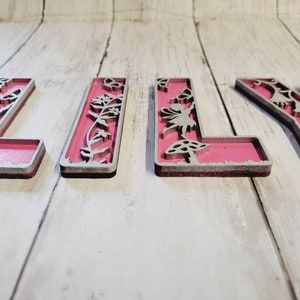 Wall Hanging 3D Design Mdf Letter, Fairy and Butterfly, 6mm MDF, 15cm ...