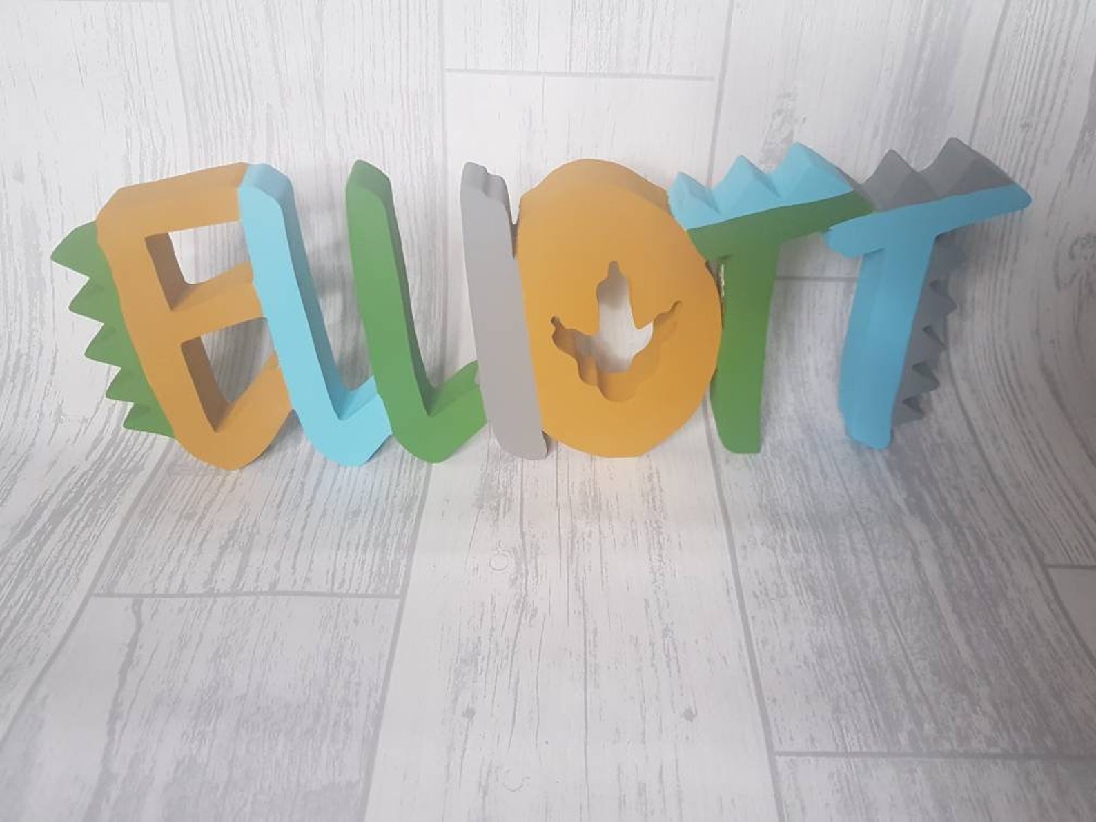 Dinosaur Name Personalised Wooden Sign Dino Letters | Etsy