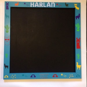 Llama Theme, Framed Chalkboard, Personalised With Vinyl Decals, Bedroom ...