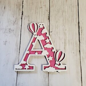 Wall Hanging 3D Design Mdf Letter, Hot Air Balloons, 6mm MDF, 15cm 35cm ...