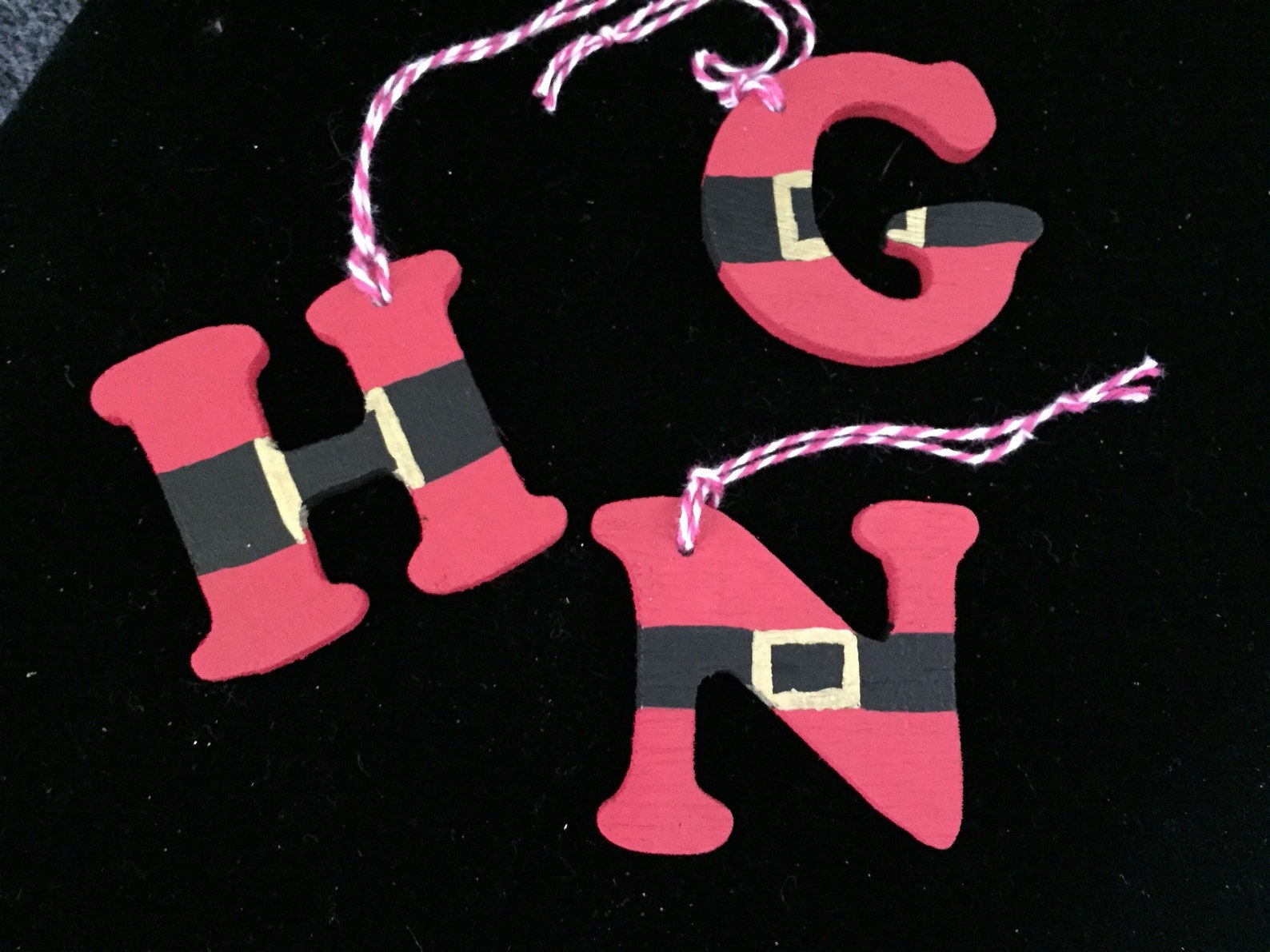 Santa Claus Initial Christmas Tree Decorations, Santas Belt ...